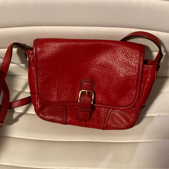 Coach | Bags | Euc Authentic Red Coach Leather Crossbody | Poshmark